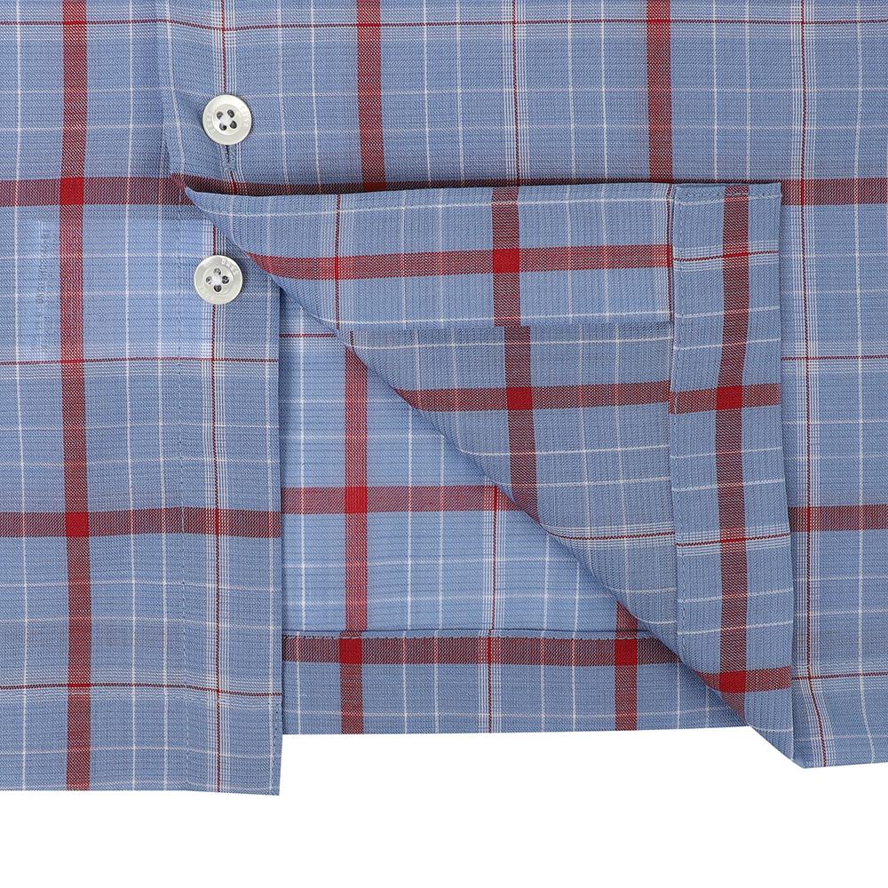 [닥스셔츠] 울폴리 스몰체크 캐주얼 반팔셔츠 레귤러핏 블루 (DKS1SHCS144B1)_DAKS SHIRTS